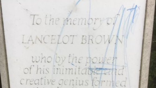 Historic Sabrina statue defaced with bright blue crayon markings